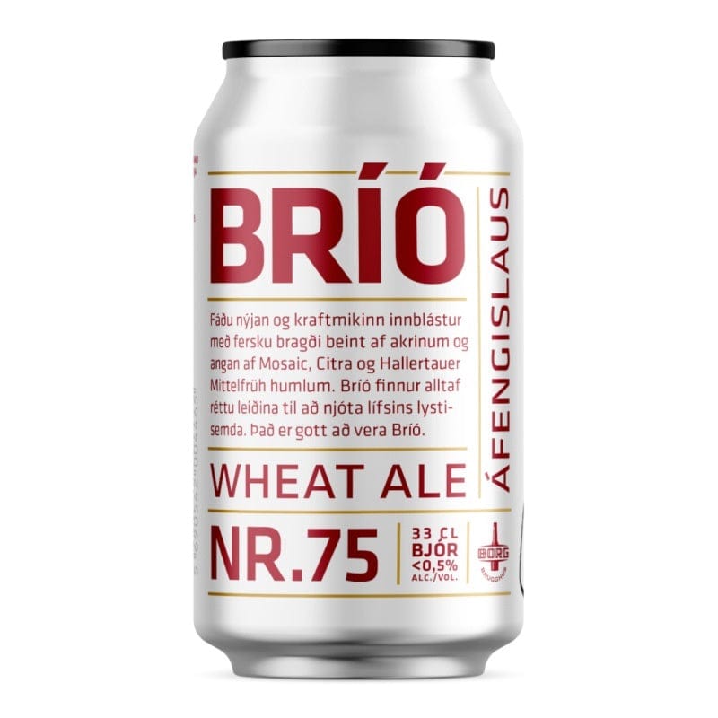 Brio Beer No. 75 - 10 pack of 330ml cans (Non-alcoholic) Icelandic Beers