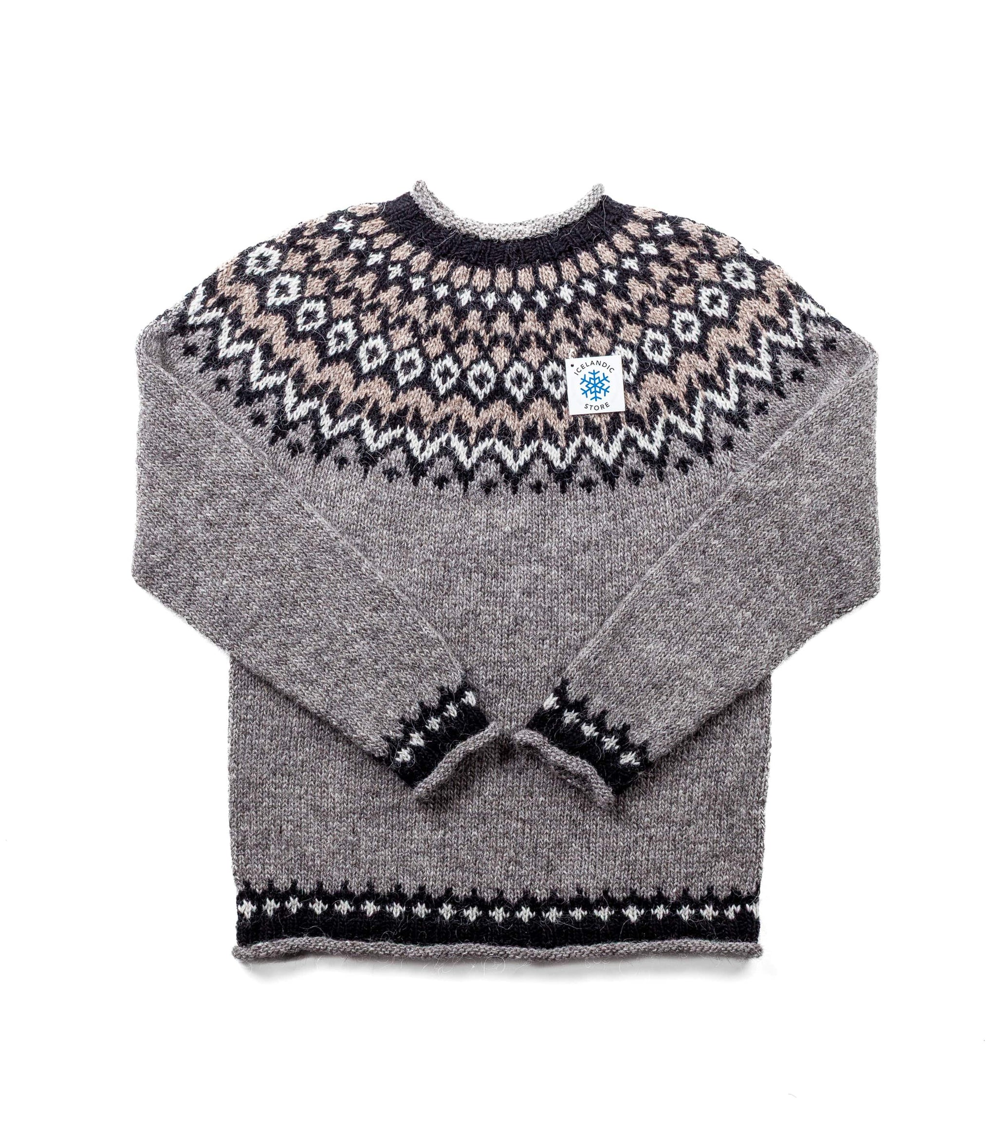 Riddari Icelandic Grey Wool Sweater - Handmade Léttlopi Wool - Free ...