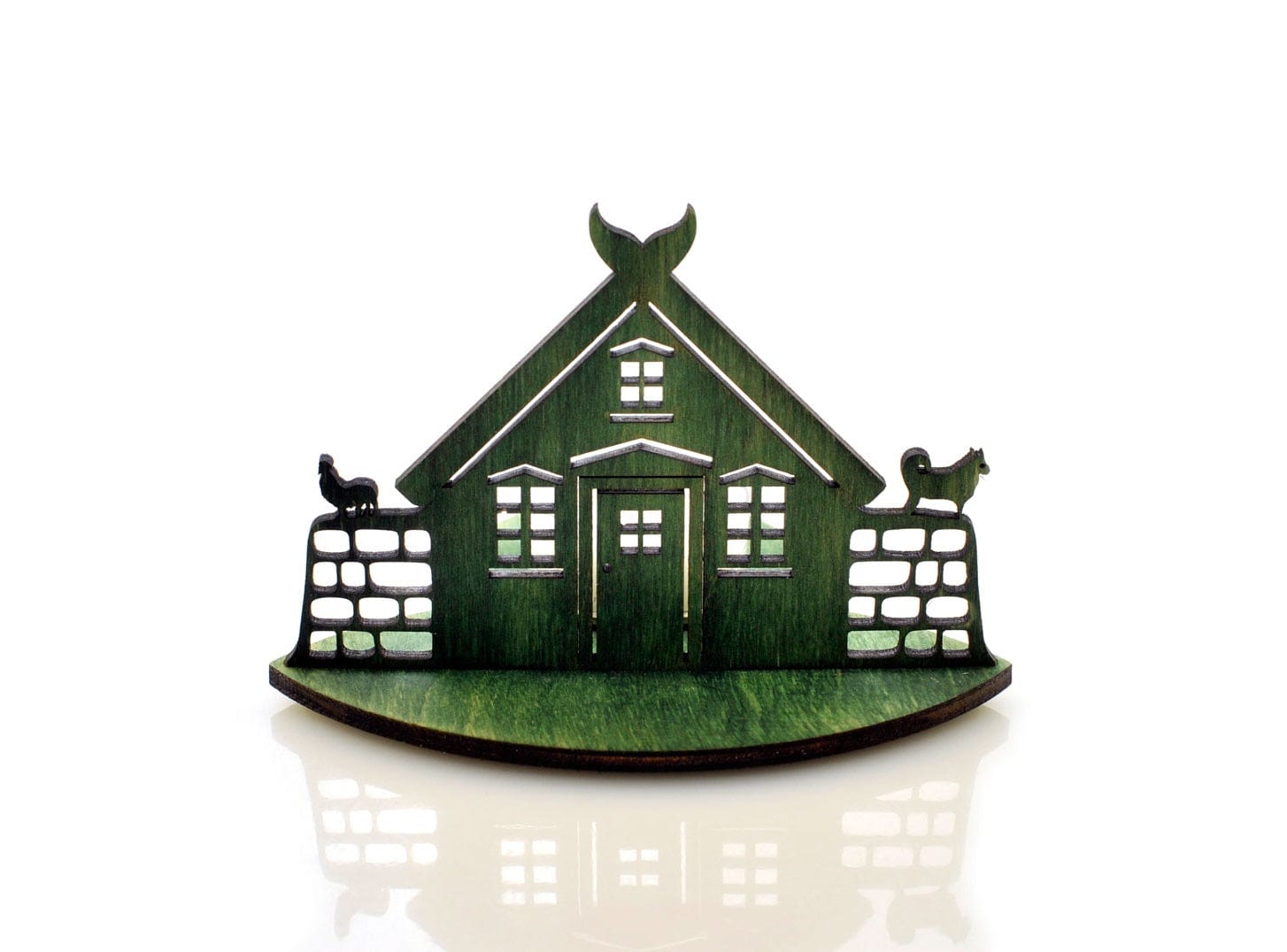 Old Icelandic Turf house Laser Cut Wooden Tea Light Holder