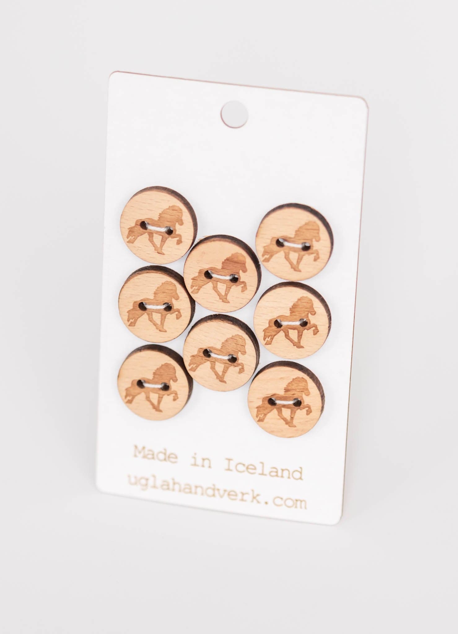 Handmade Wooden buttons. Laser Engraved with horses from Iceland ...