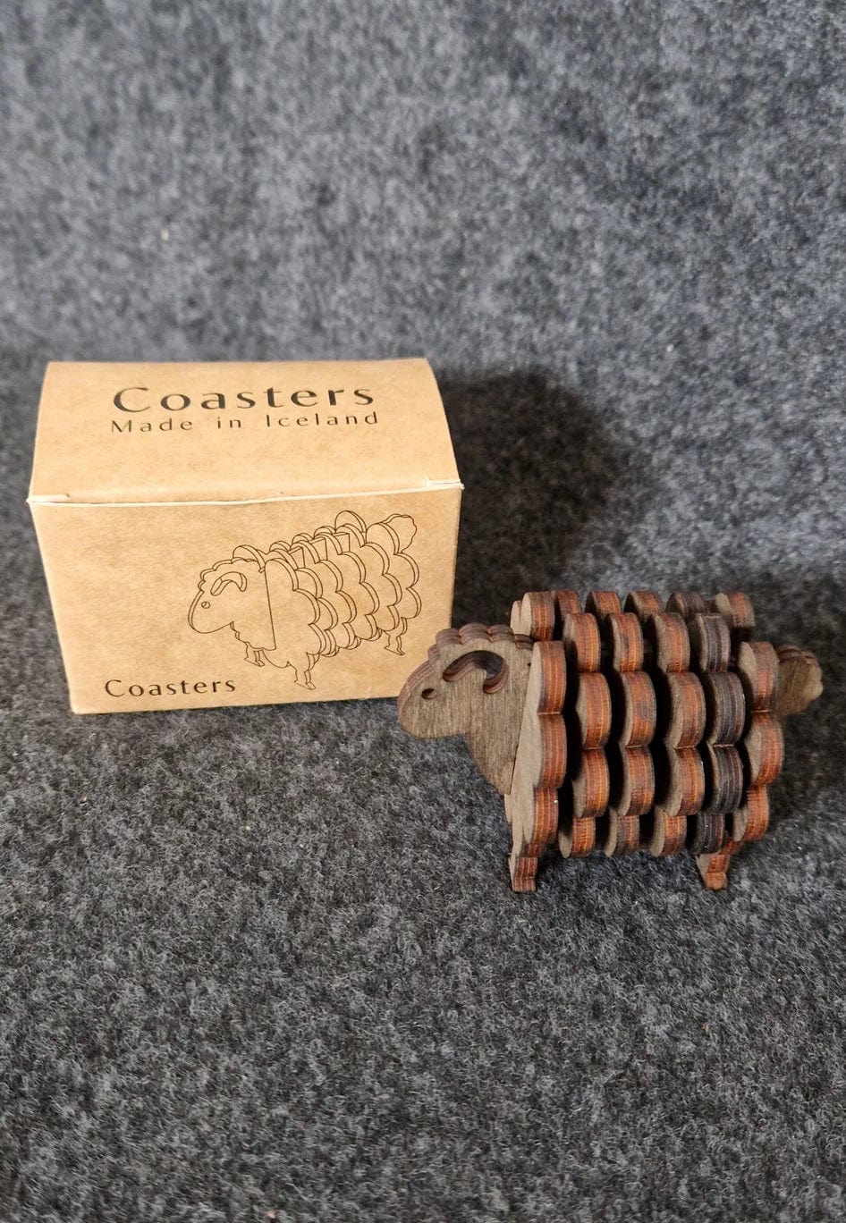 Wooden sheep coasters laser cut mini set - Icelandic design