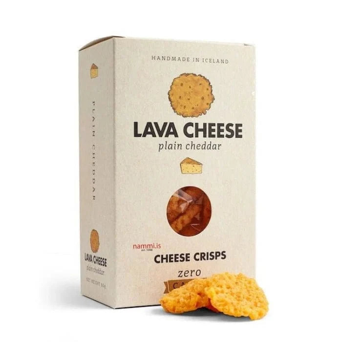 Lava Cheese Plain Cheddar 60 g | Baked Cheese Crisps (Zero Carbs)