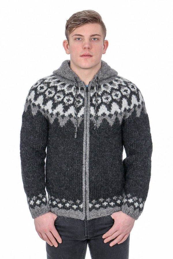 Icelandic Hand Knit men´s Zipper wool Cardigan Sweaters| Customized ...