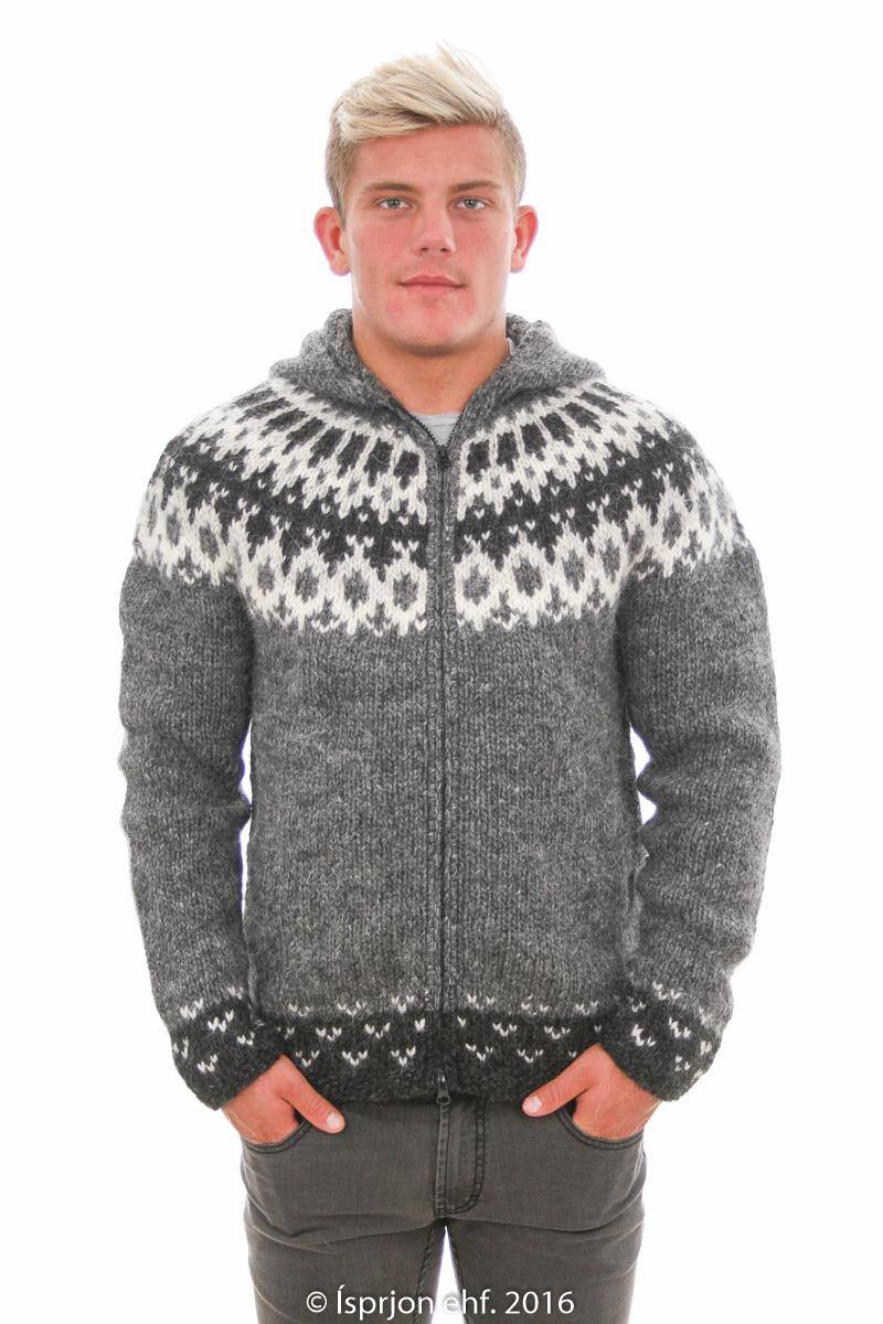 Thor - Hooded Icelandic Cardigan - Grey