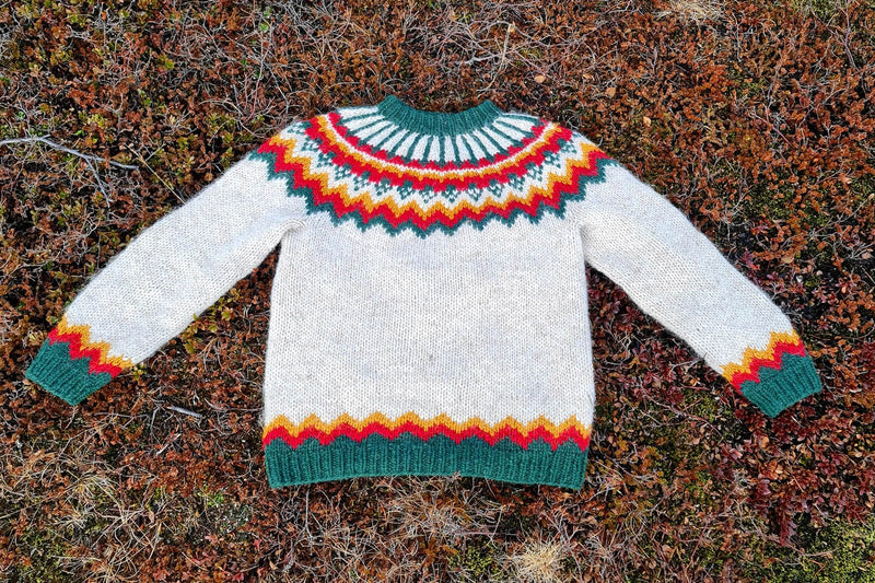 Heimdallur Icelandic Sweater - Beige | Authentic Hand-knitted Woolen ...