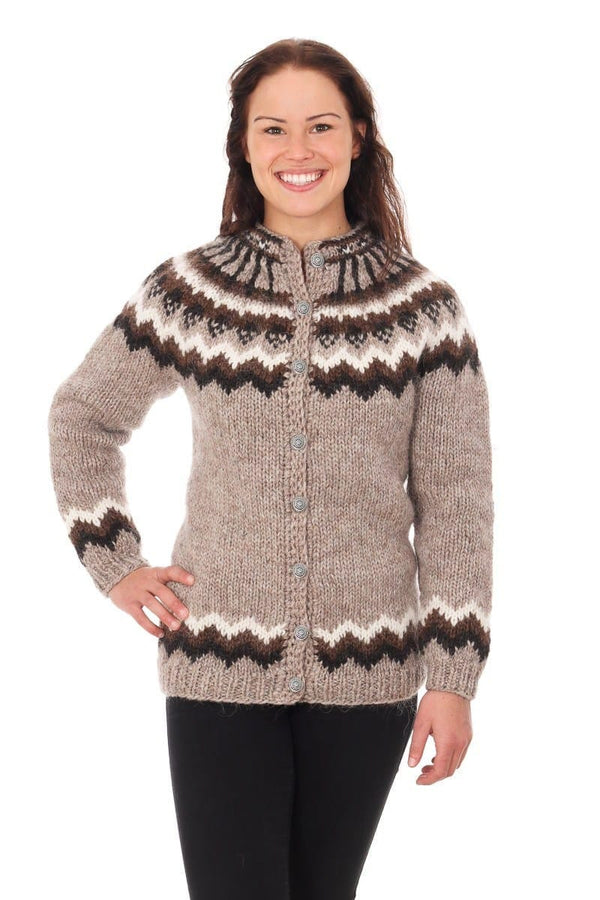Icelandic Hand Knit women´s Zipper wool Cardigan Sweaters| Customized ...